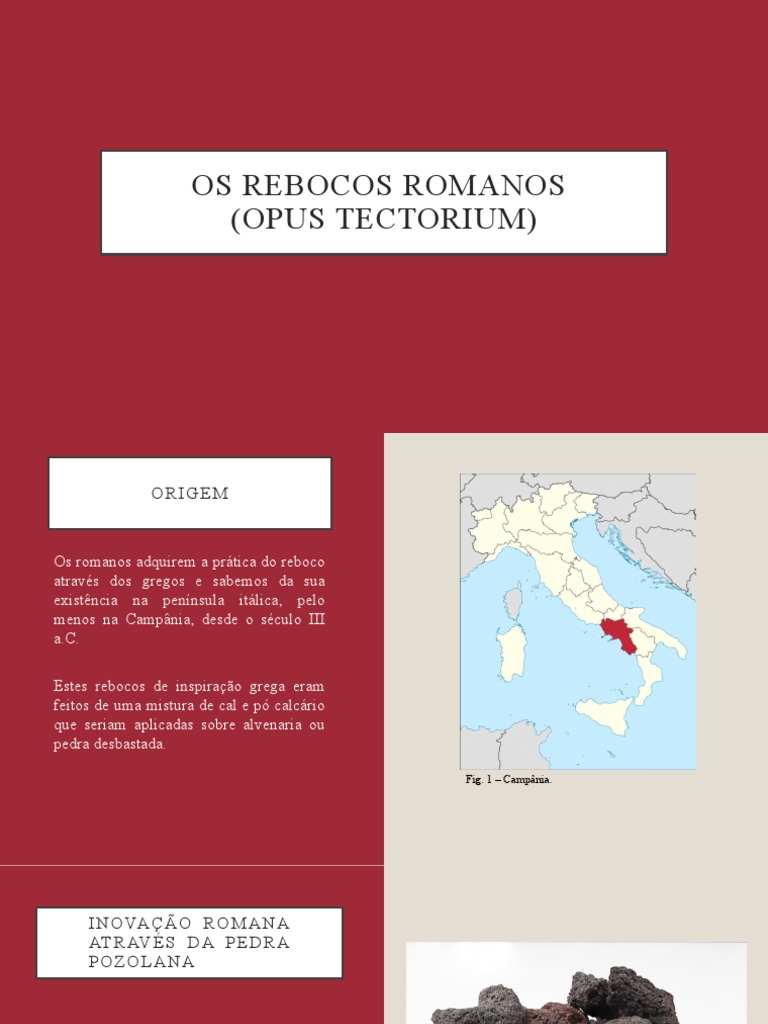 Rebocos Romanos: Opus Tectorium | PDF | Argamassa (alvenaria ...