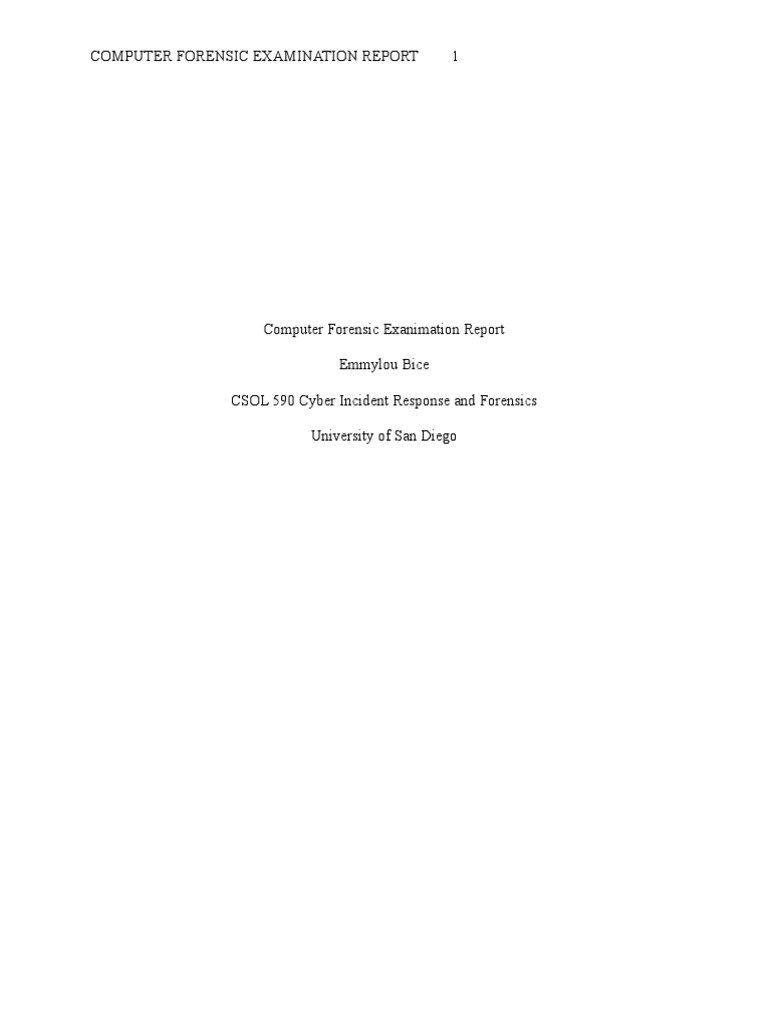 Computer Forensic Examination Report 1 | Download Free PDF | Computer ...