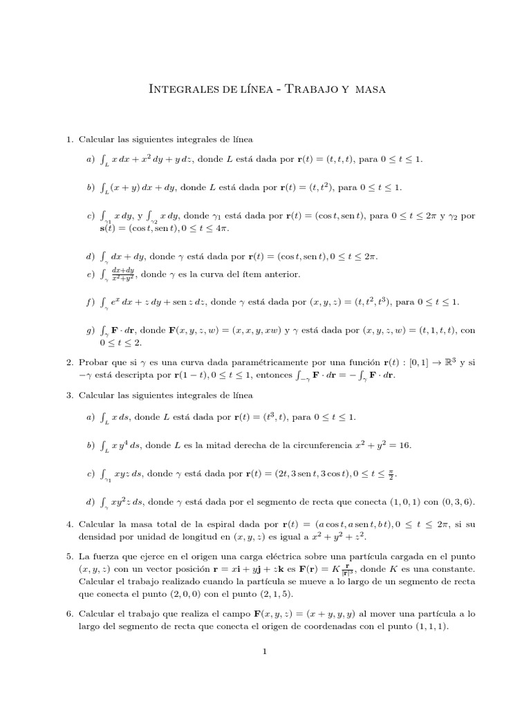 Integrales de Línea | PDF | Vector Euclidiano | Integral