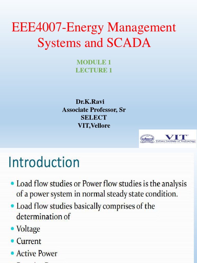 1-Module 1-Introduction About Ems and Scada | PDF | Physical Quantities ...