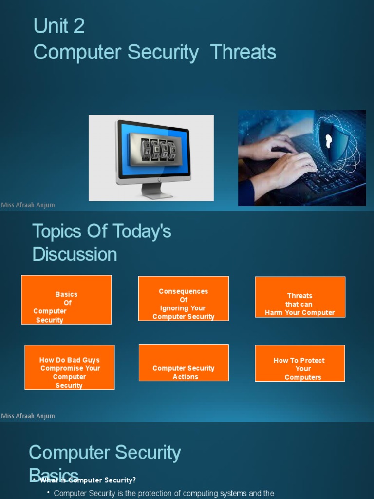Unit 2 Computer Security Threats | PDF | Malware | Computer Security