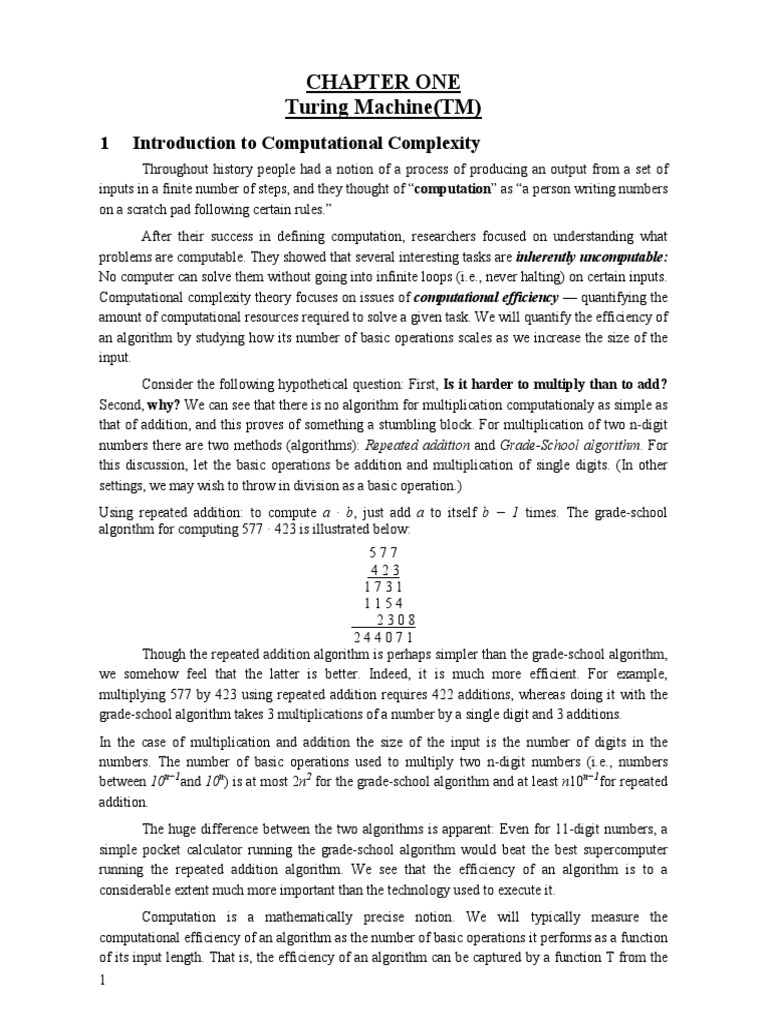 Complexity Theory - Chapter 1 - Introduction | PDF | Algorithms | Computational Complexity Theory