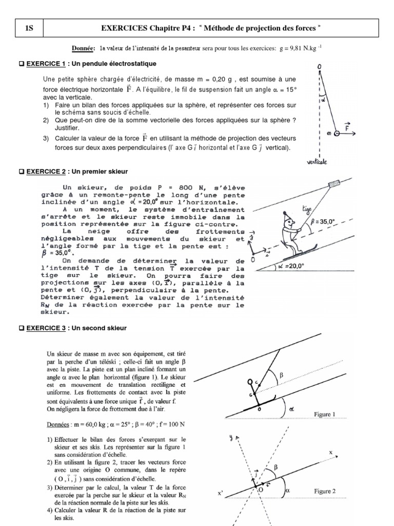 03 Exercices P4 Projection Forces | PDF