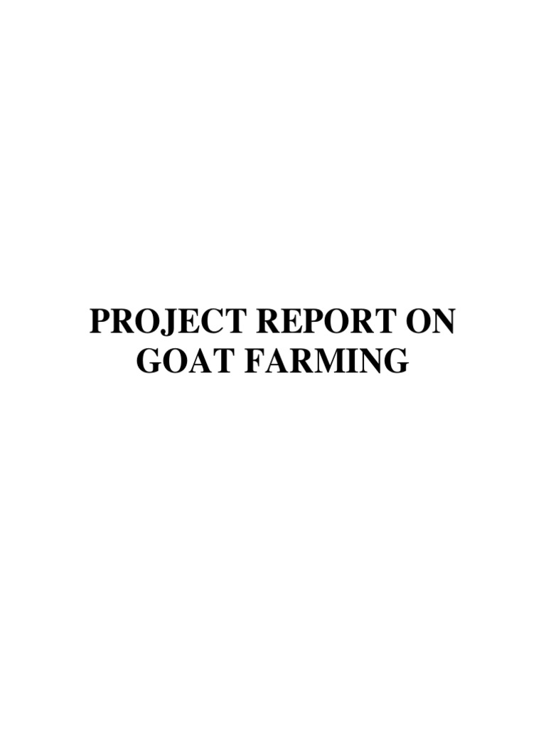 Project Report On Goat Farming | PDF | Goat | Agriculture