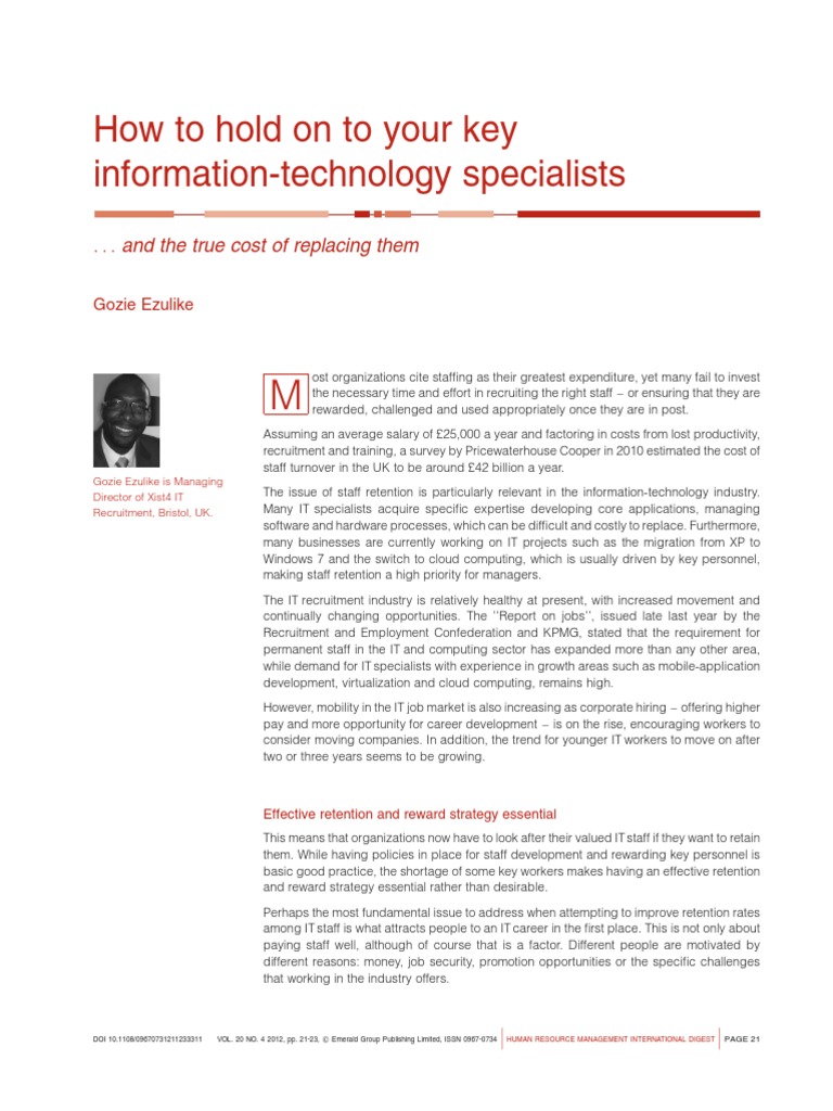 How To Hold On To Your Key Information-Technology Specialists | PDF ...