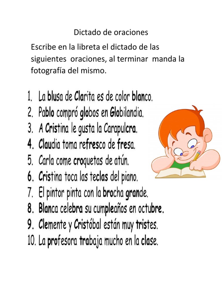Dictado de Oraciones... | PDF