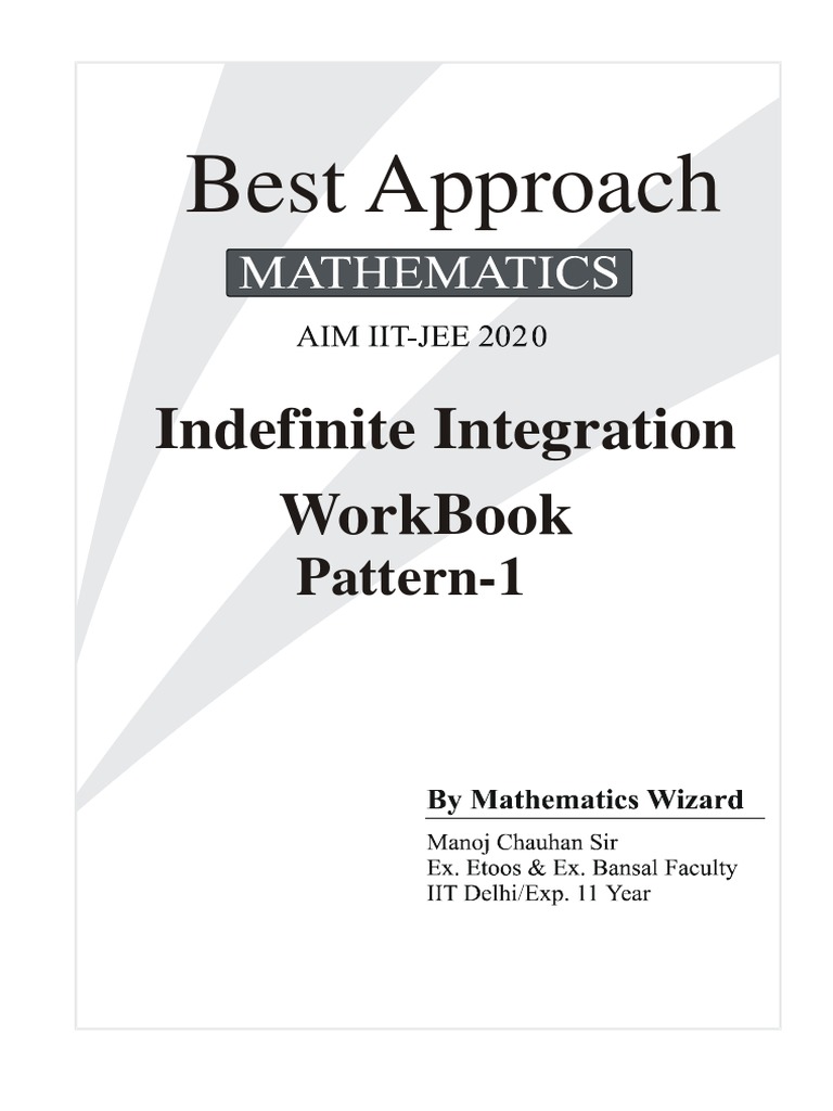 Indefinite Integration - Workbook Pattern 1 | PDF | Mathematical ...