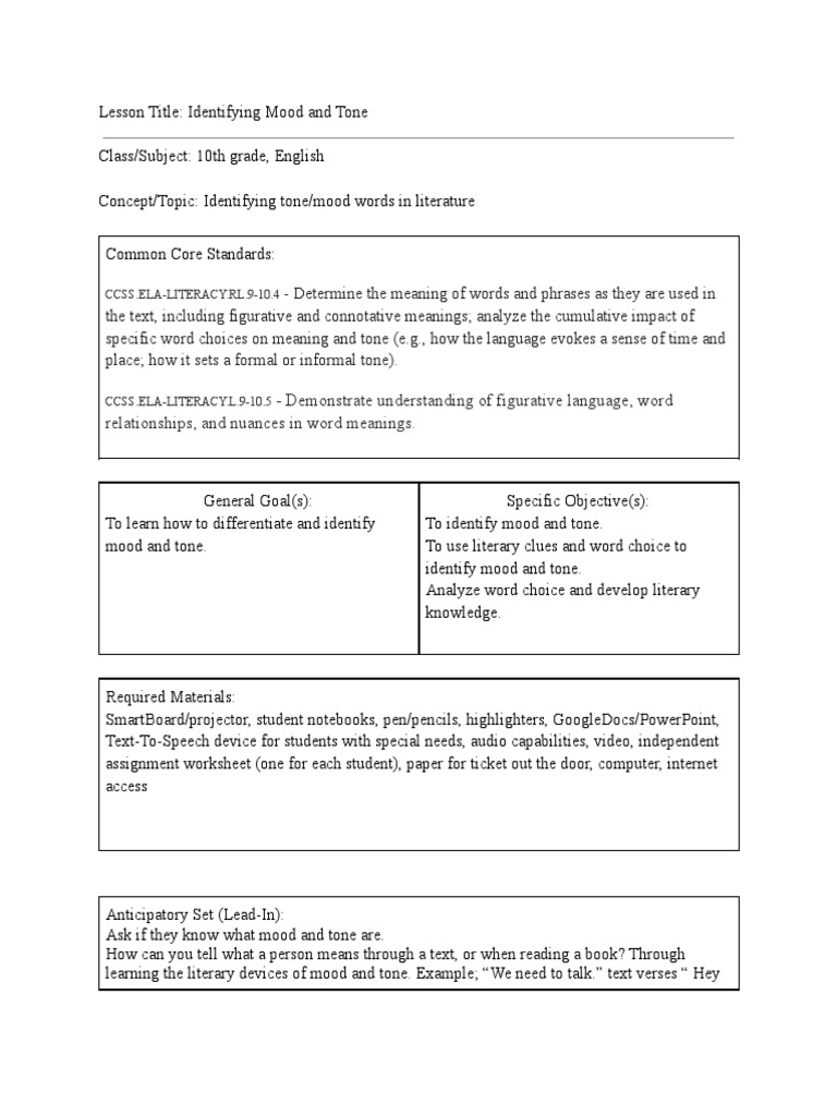 Lesson Plan Final | PDF | Speech Synthesis | Word