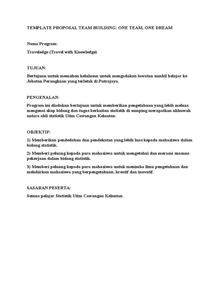 Template Proposal Team Building | PDF