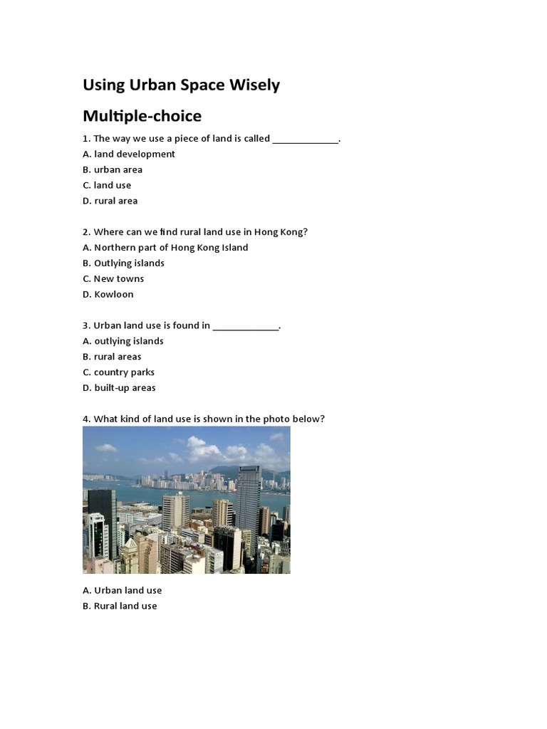 Using Urban Space Wisely MC | PDF | Urban Planning