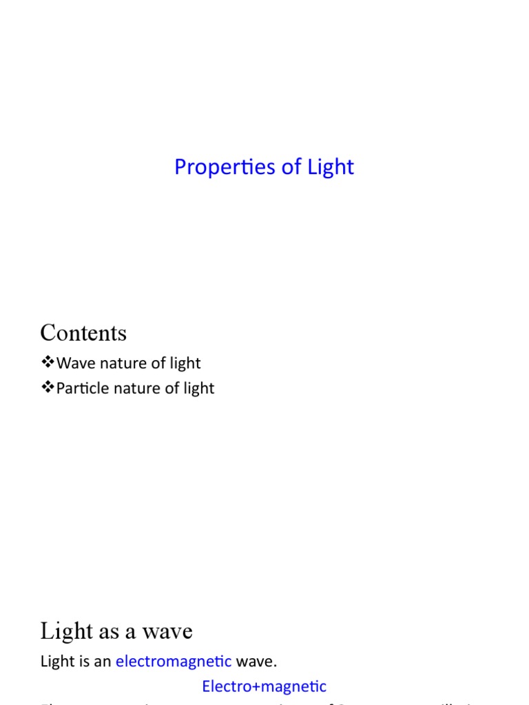 Properties of Light and Photons | PDF | Teaching Methods & Materials ...