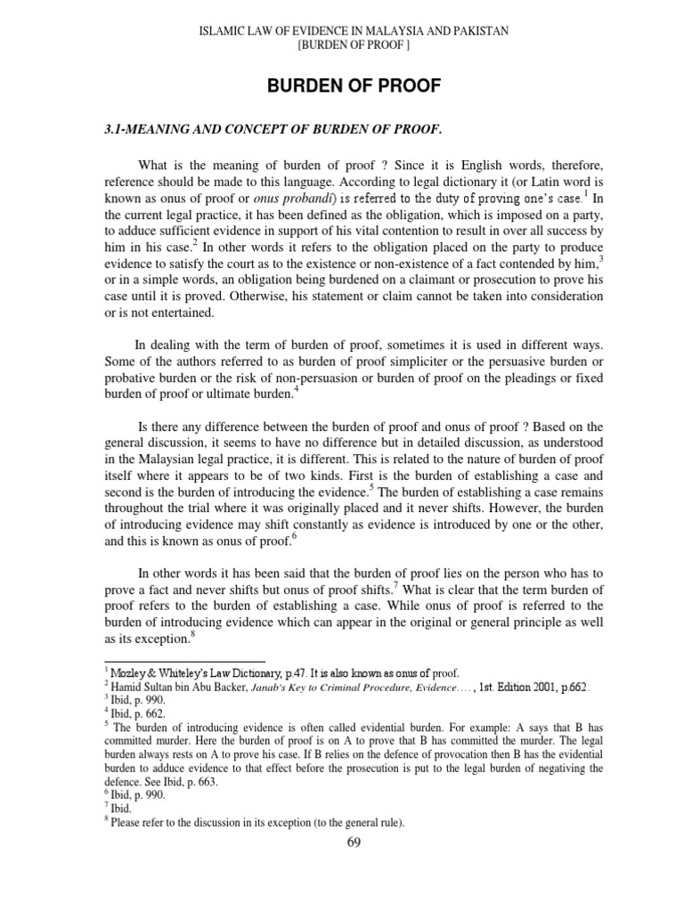 Understanding Burden of Proof in Law | PDF | Burden Of Proof (Law ...