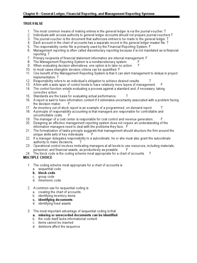 Chapter 8-General Ledger, Financial Reporting, and Management Reporting ...