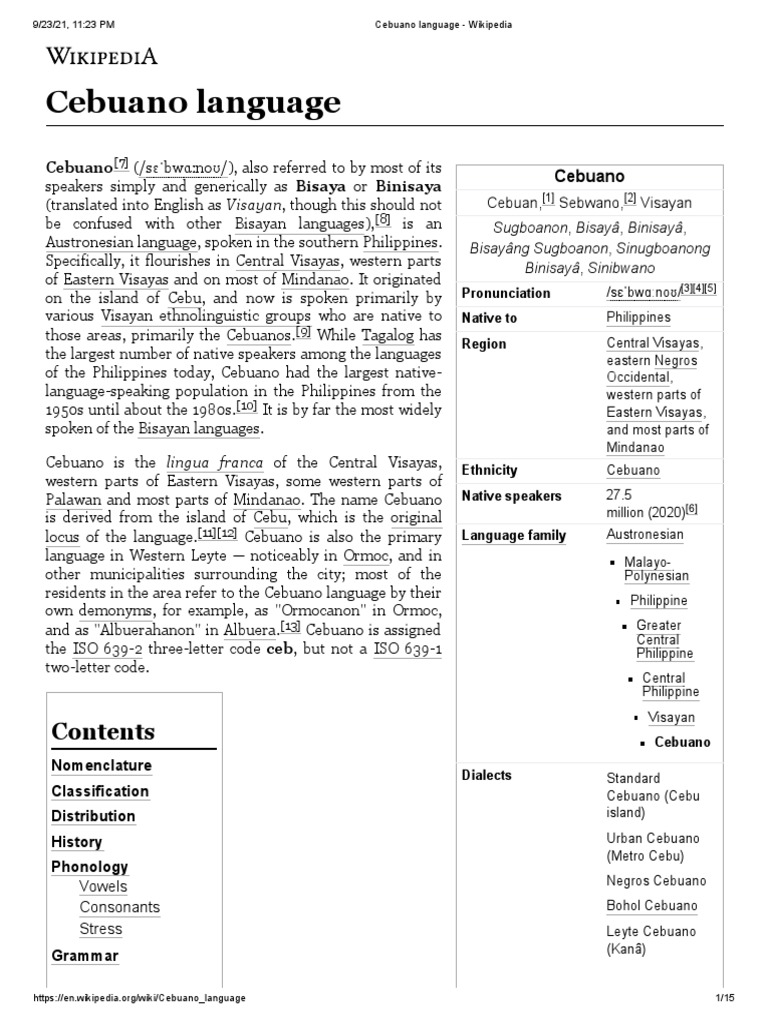 Cebuano Language | PDF | Linguistics | Human Communication