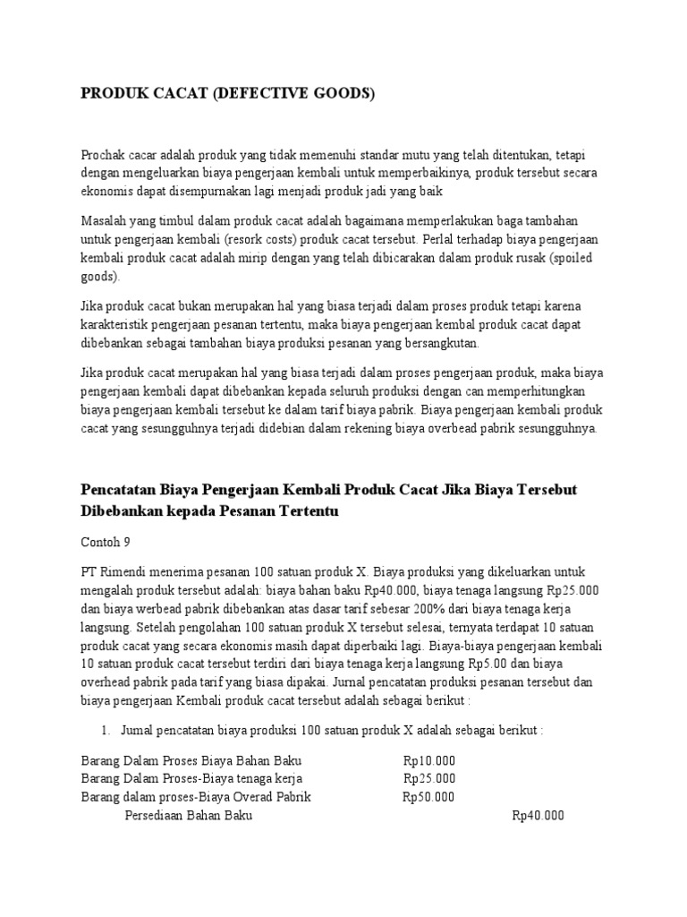 Produk Cacat | PDF