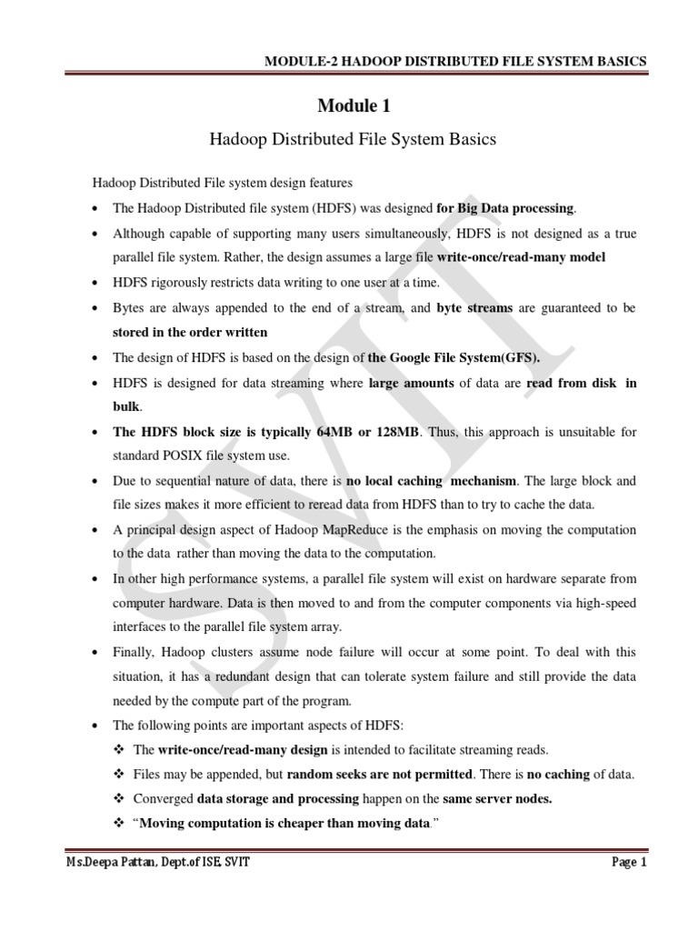 Module-2-Introduction To HDFS and Tools | PDF | Apache Hadoop | Map Reduce