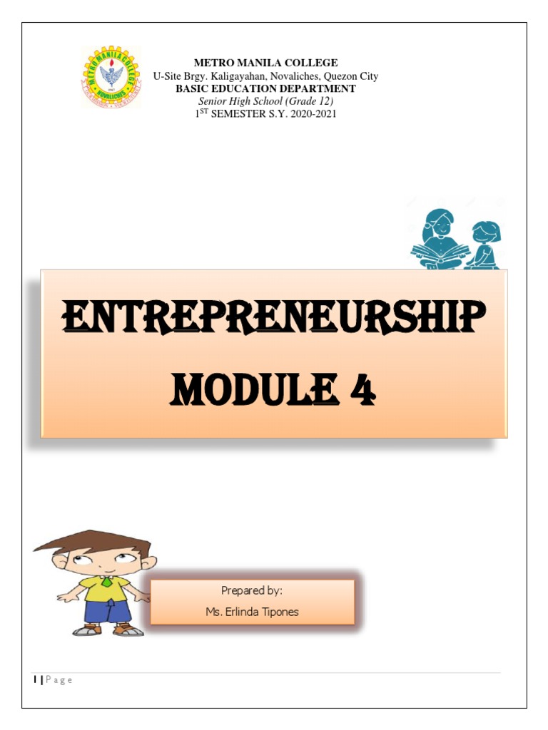 Files MODULE 4 Edited 2.docx ENTREP | PDF | Entrepreneurship | Market ...
