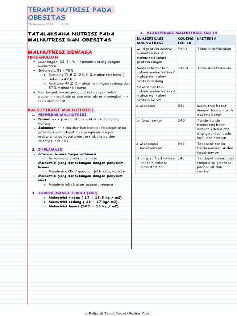 DR Raihanah Terapi Nutrisi Obesitas | PDF