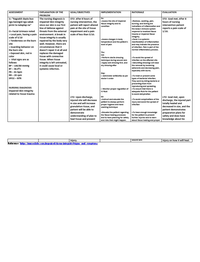 Impaired Skin Integrity | PDF | Pain | Inflammation
