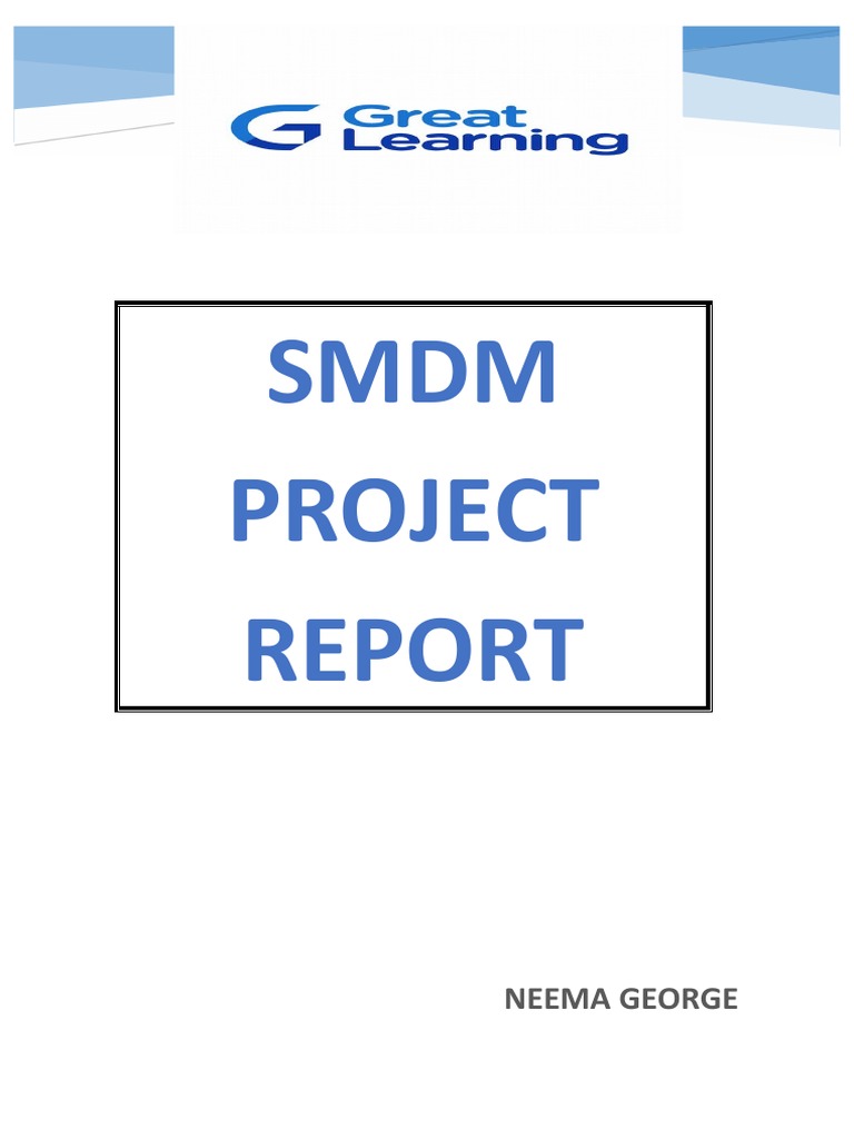 SMDM Project Report | PDF | Statistics | Outlier