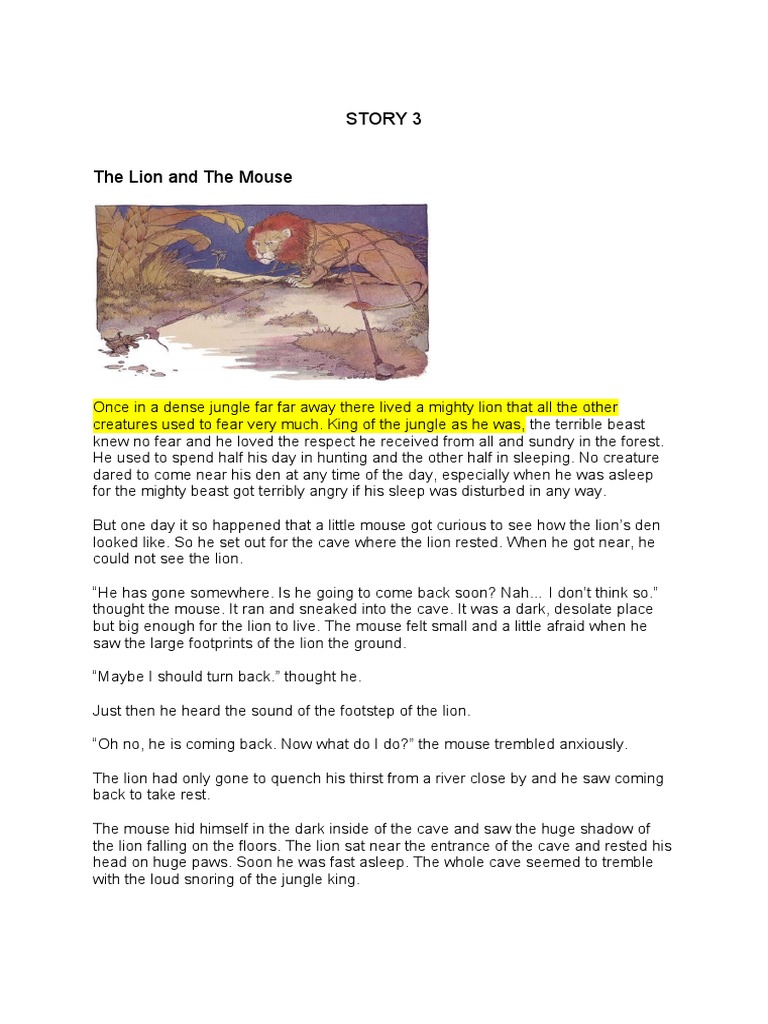 The Lion and The Mouse | PDF | Poetry