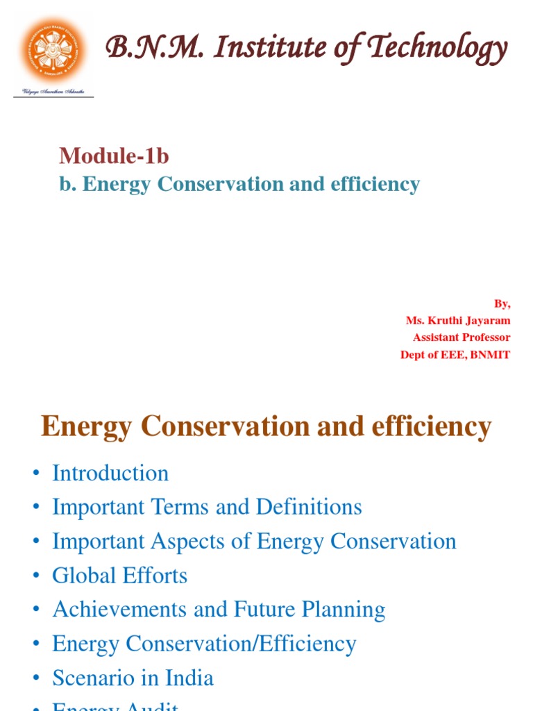 Module 1b | PDF | Energy Conservation | Efficient Energy Use