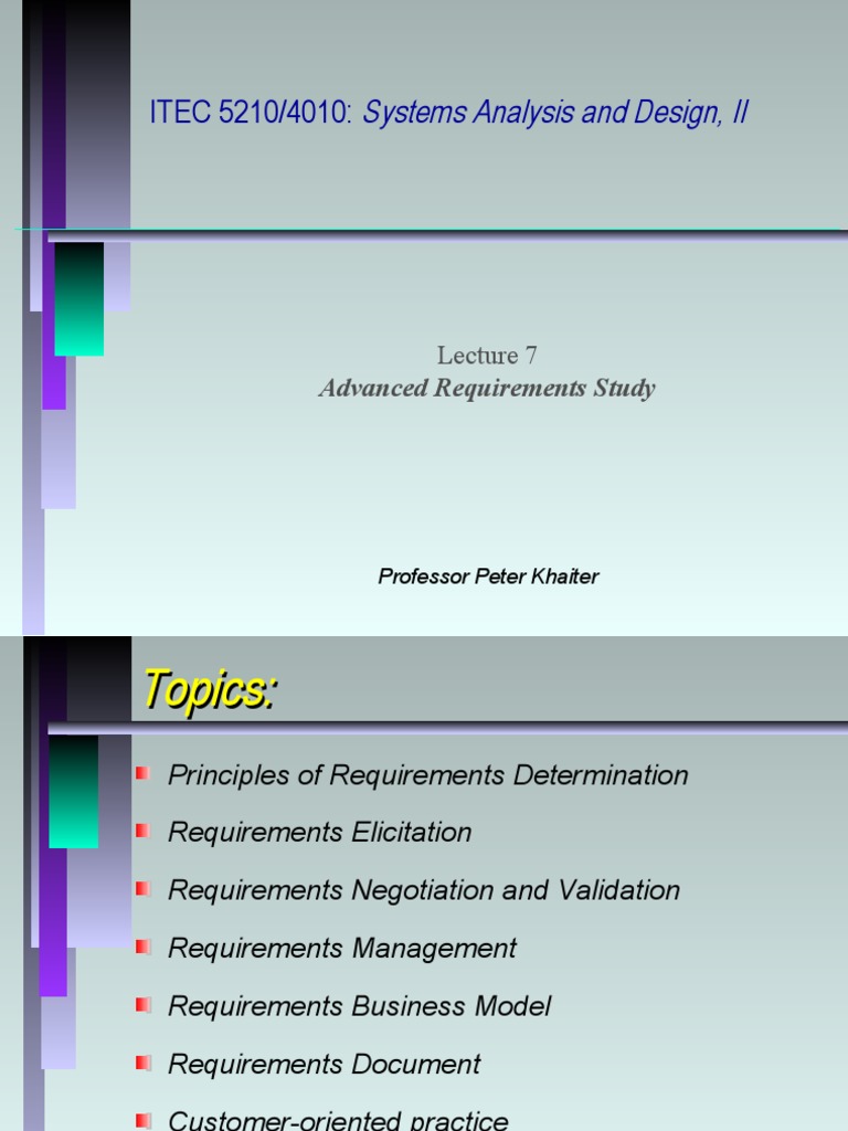 ITEC 5210/4010:: Systems Analysis and Design, II | PDF | Use Case | System