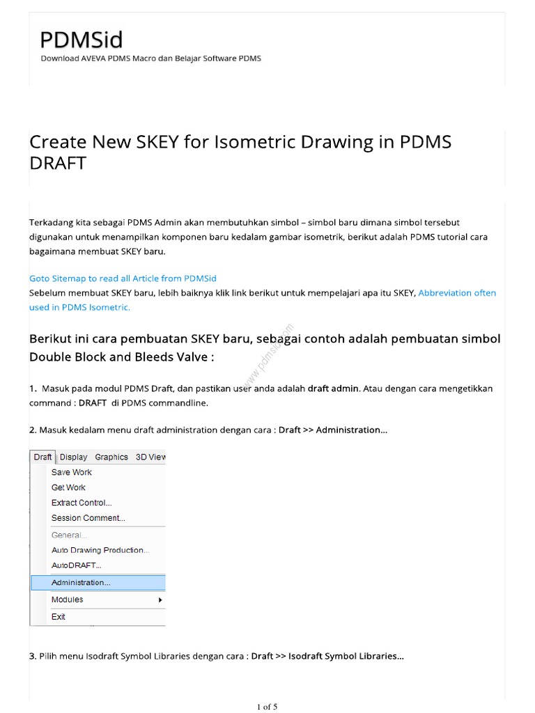 Create New SKEY For Isometric Drawing in PDMS DRAFT - PDMSid | PDF