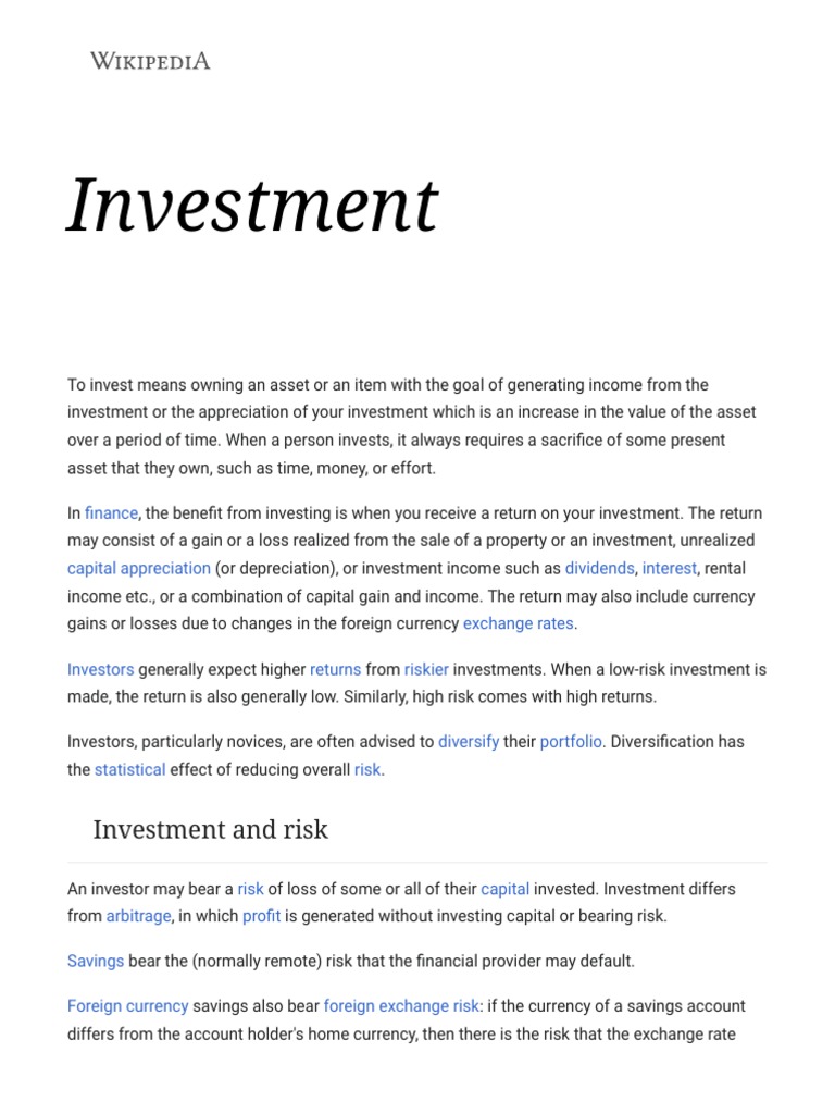 Investment | PDF | Investing | Economies