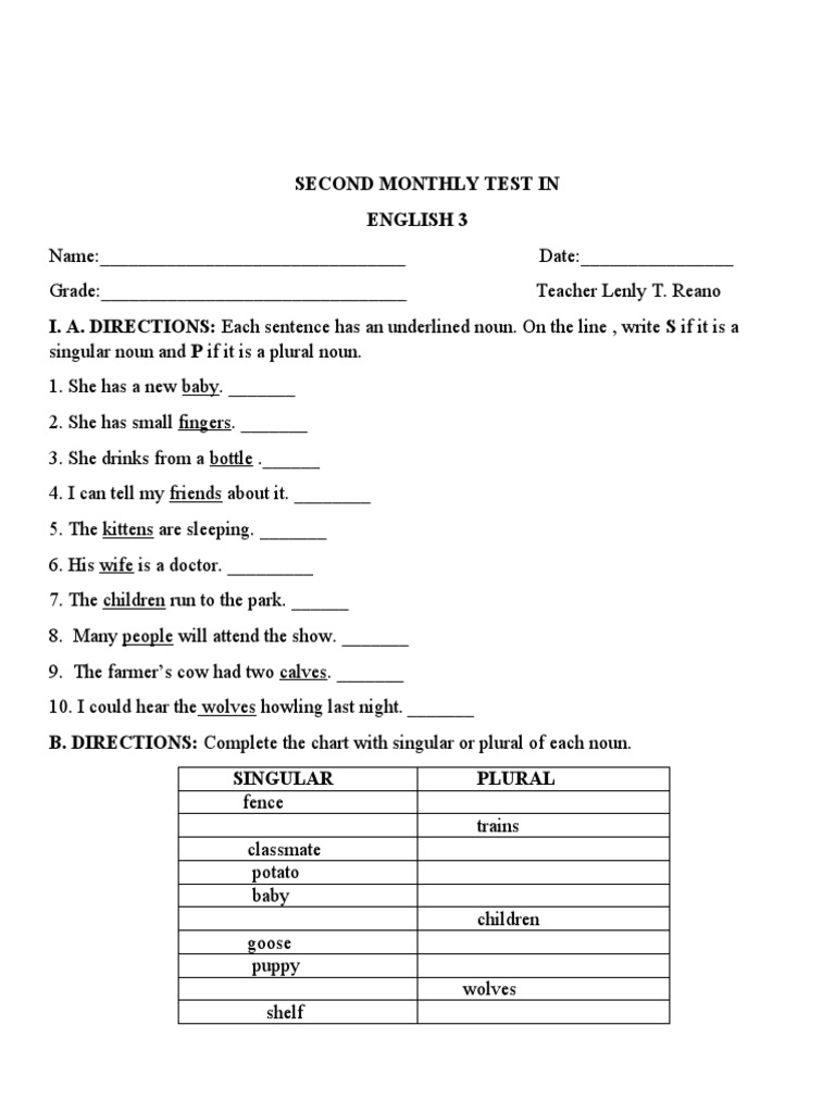 Second Monthly Test | PDF | Language Arts & Discipline | Foreign ...