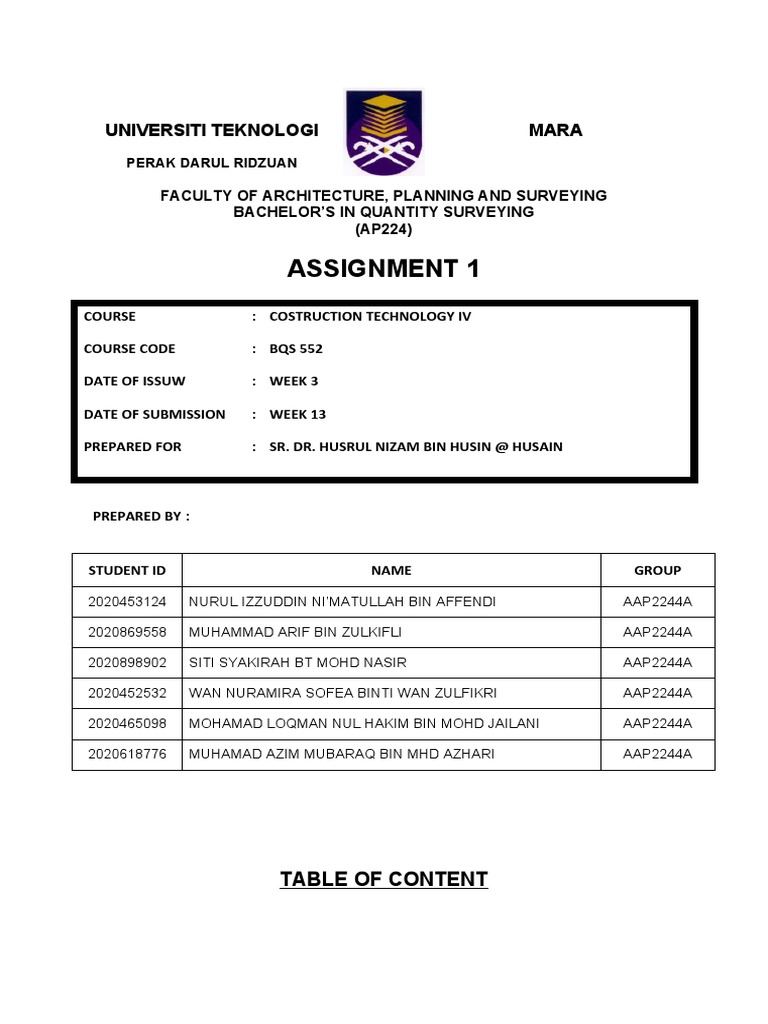 BQS 552 - Assignment 1 - Report | PDF | Concrete | Deep Foundation