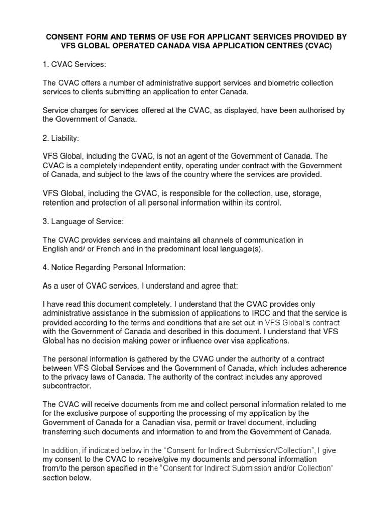 VFS Consent Form - Morocco | PDF | Biometrics | Civil Rights And Liberties