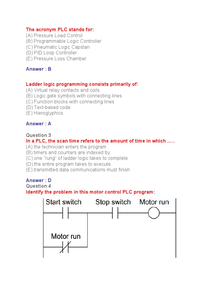 PLC MCQ | PDF
