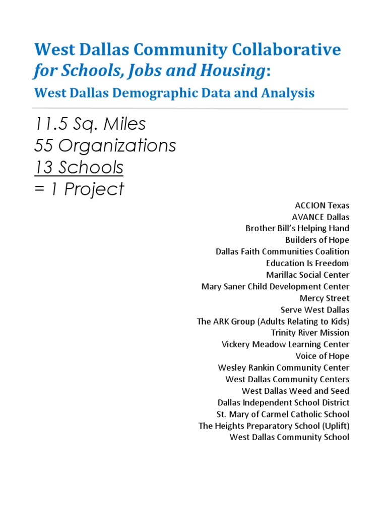 West Dallas Demographics | PDF | American Community Survey | United ...