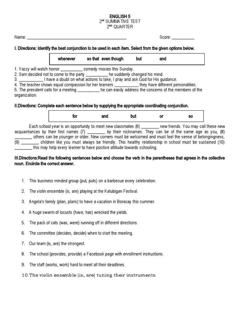 Eng5 ST2 Q2 | PDF | Cognition