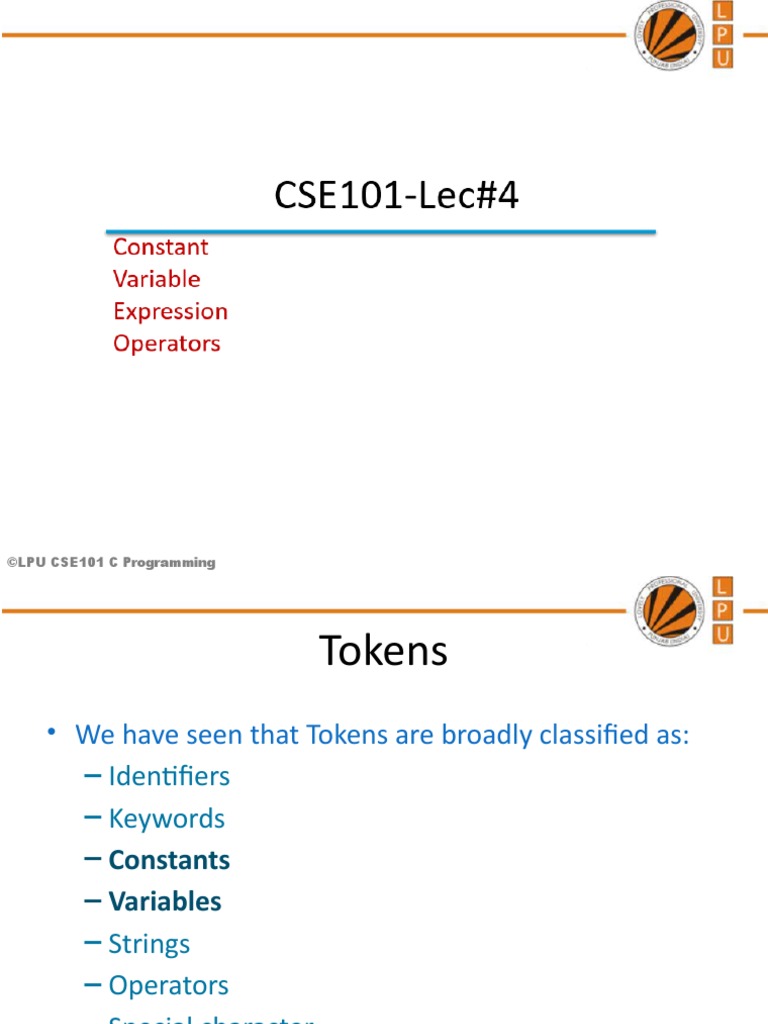 ©lpu Cse101 C Programming Pdf Variable Computer Science Integer Computer Science