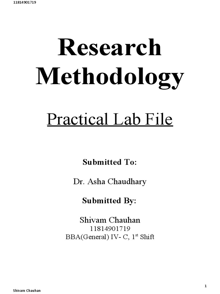 Shivam Chauhan RM Practical File | PDF | Spss | Correlation And Dependence