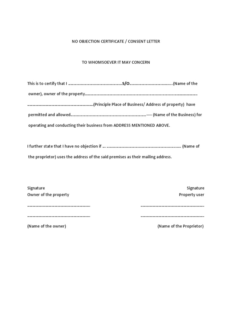 Consent Letter-Gst Registration | PDF