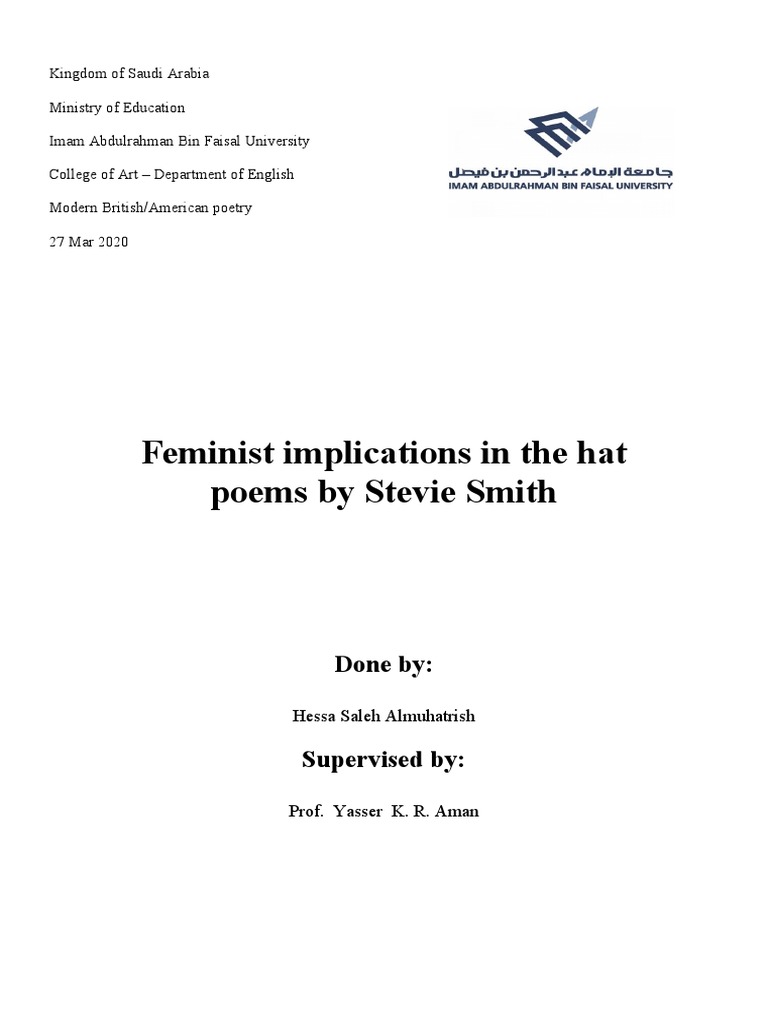 Feminist Implication in Stevie Smith Poetry | PDF | Sexism | Gender Studies