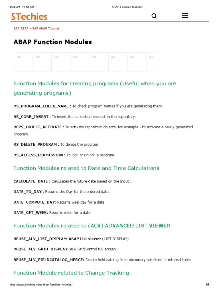 ABAP Function Modules | PDF | Computing | Software Engineering