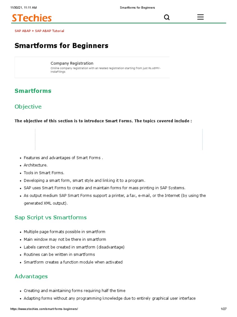 Smartforms For Beginners | PDF | Page Layout | Information Technology ...