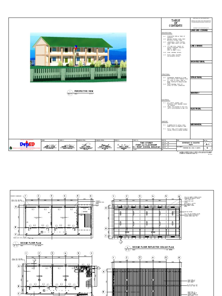 UPDATED 2 Storey 4 Classroom - DePED | PDF