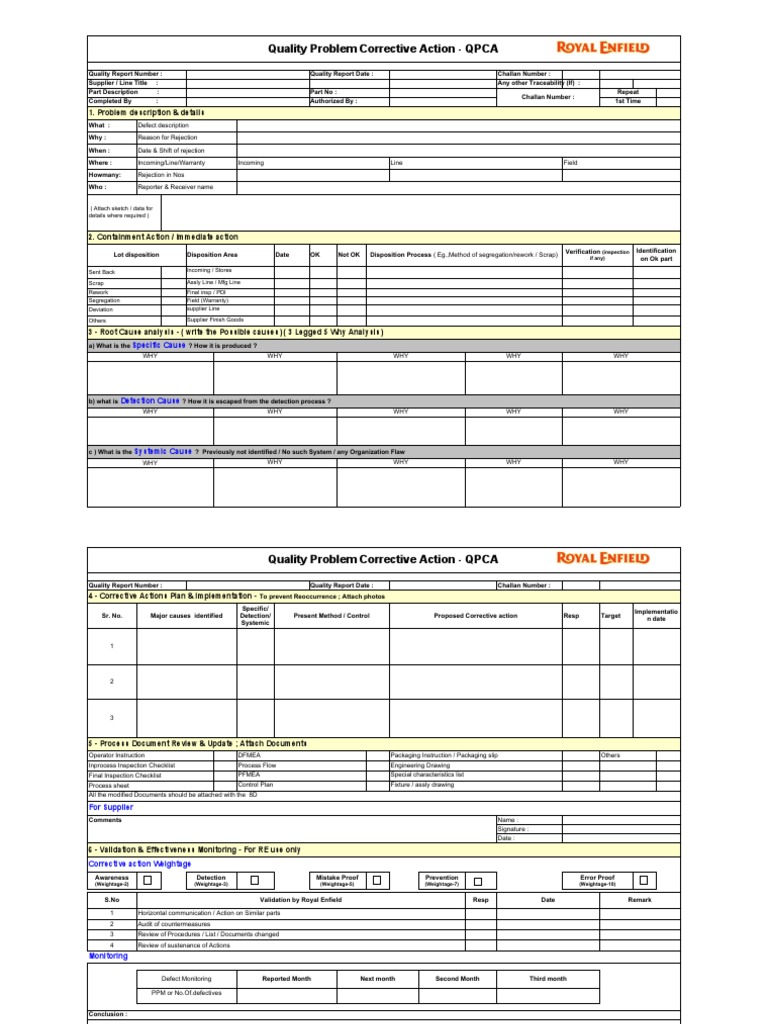 QPCA Format | PDF | Information Technology Management | Business Process