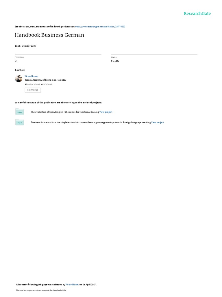 Handbook Business German 2016 | PDF | Test (Assessment) | Educational ...