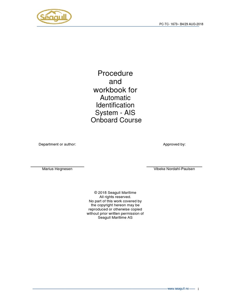 AIS-procedure and Workbook | PDF | Navigation | Water Transport