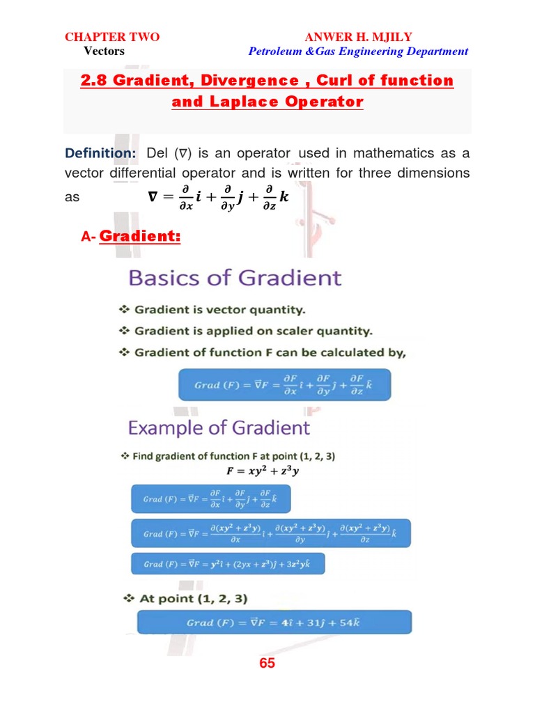 Gradient, Divergence, Curl Explained | PDF