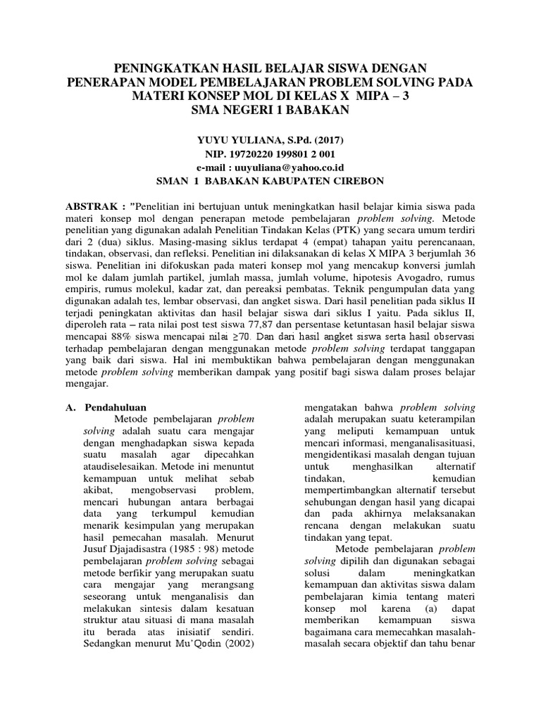 JURNAL - Problem Solving | PDF