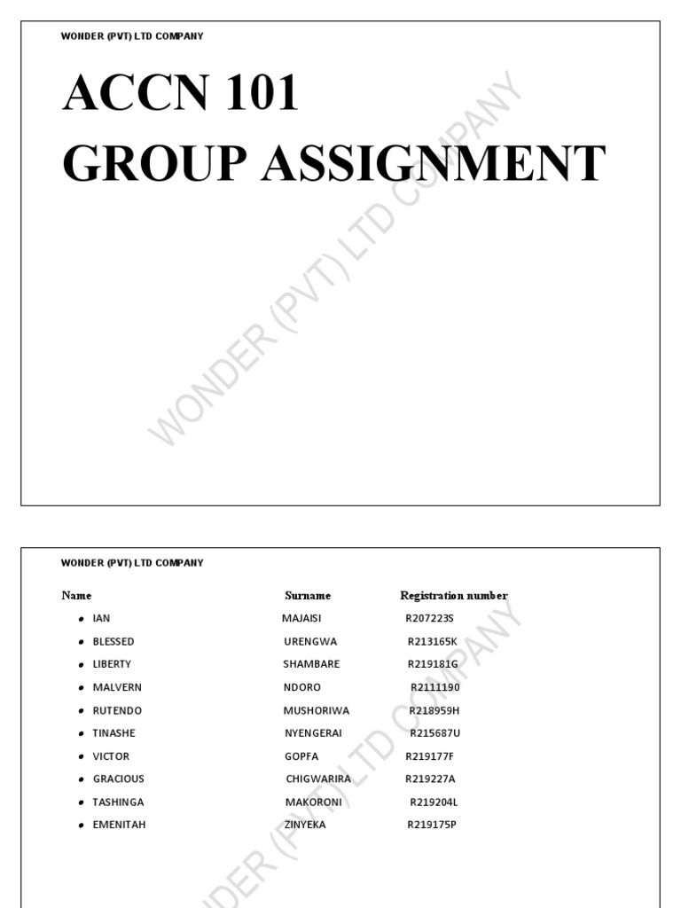 ACCN 101 ASSIGNMENT GROUP OF 1o.docx2 | PDF | Retained Earnings | Dividend