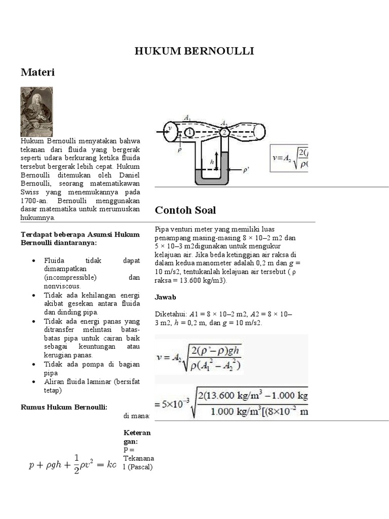 Hukum Bernoulli | PDF