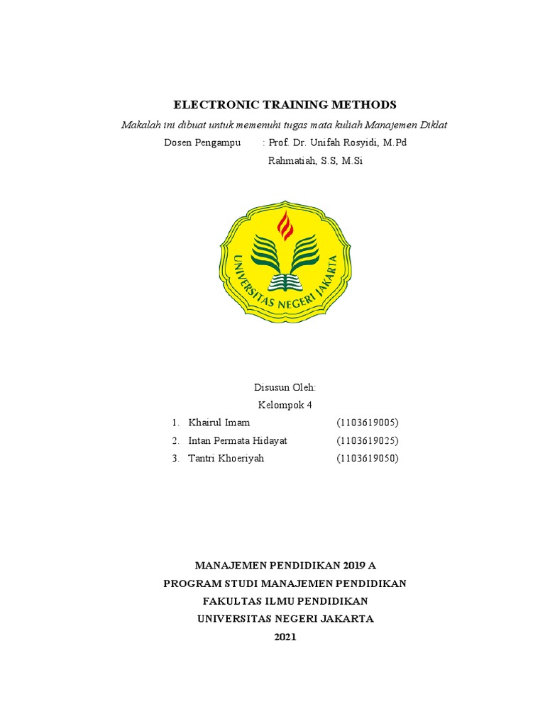 Electronic Training Methods - Kelompok 4 | PDF
